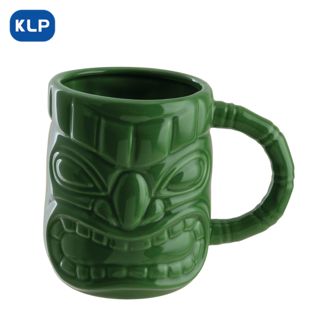 Green Ceramic Tiki Mug with handle-15OZ - KLP